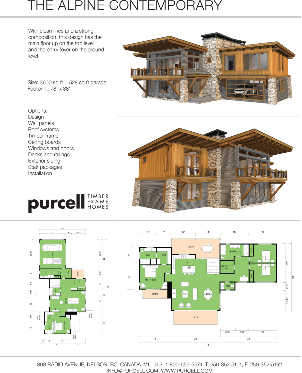 The Alpine Contemporary Prefab Home Design Plans - By Purcell Homes