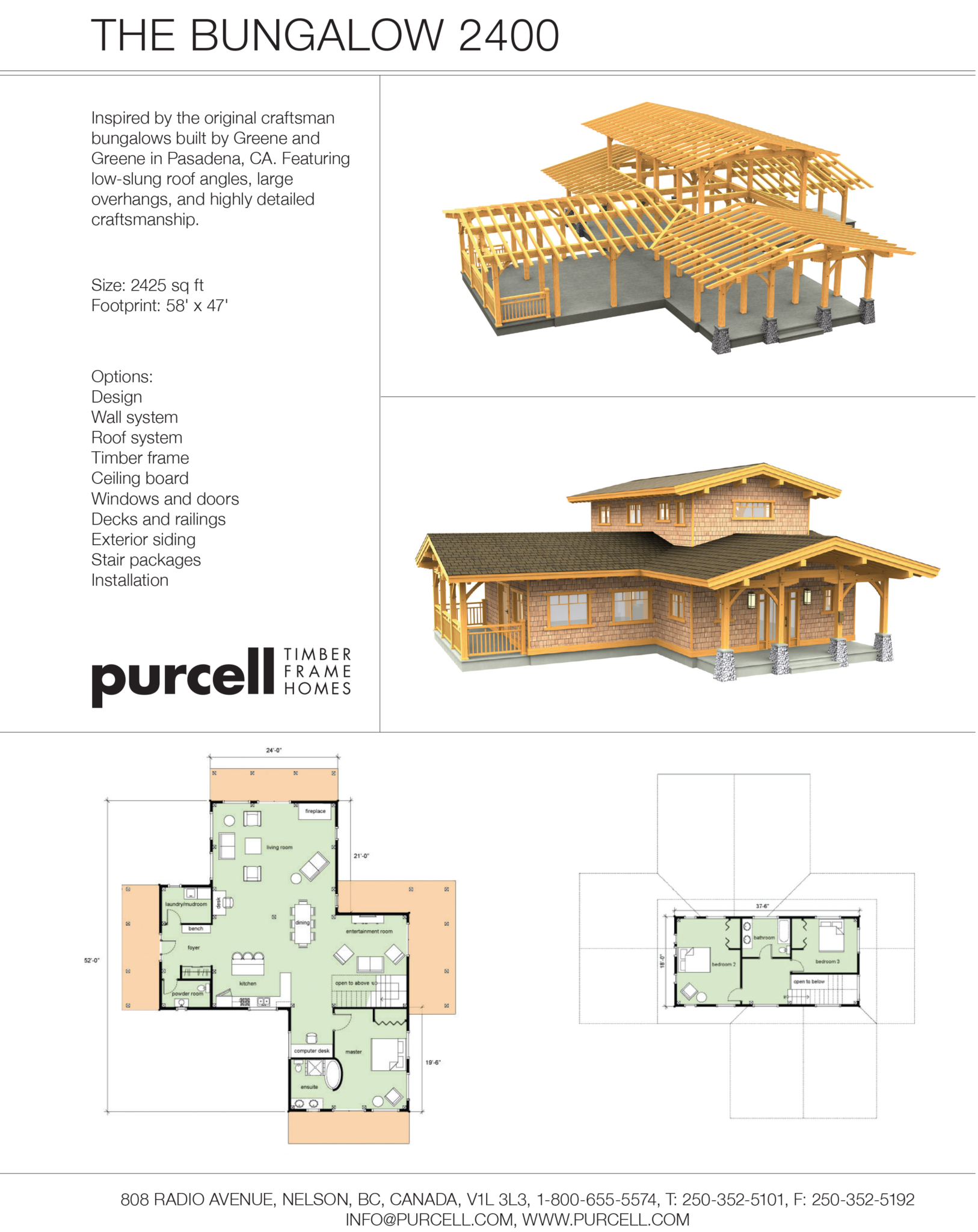 The Bungalow 2400 Prefab Home Design Plans - By Purcell Homes