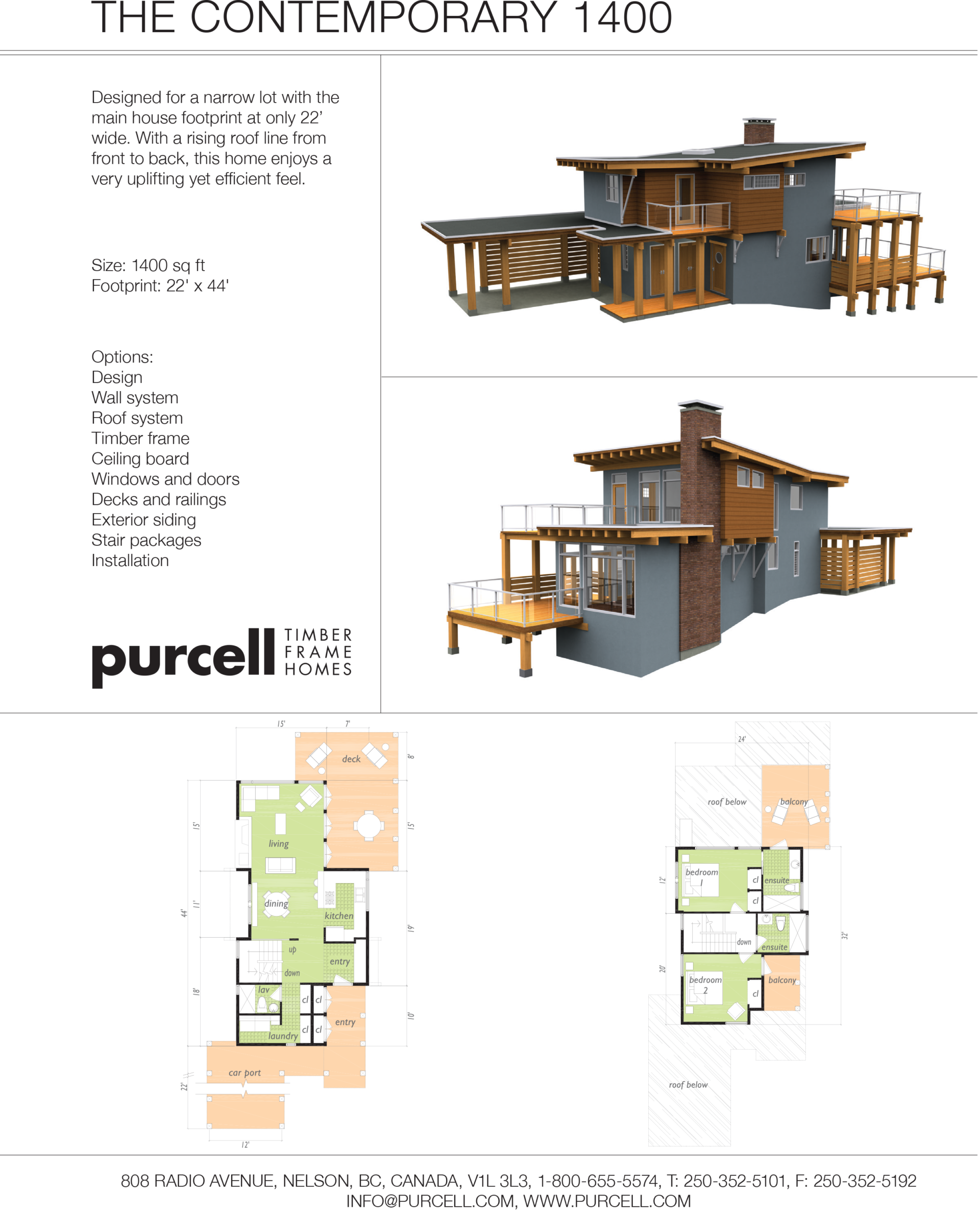 The Contemporary 1400 Prefab Home Design Plans - By Purcell Homes
