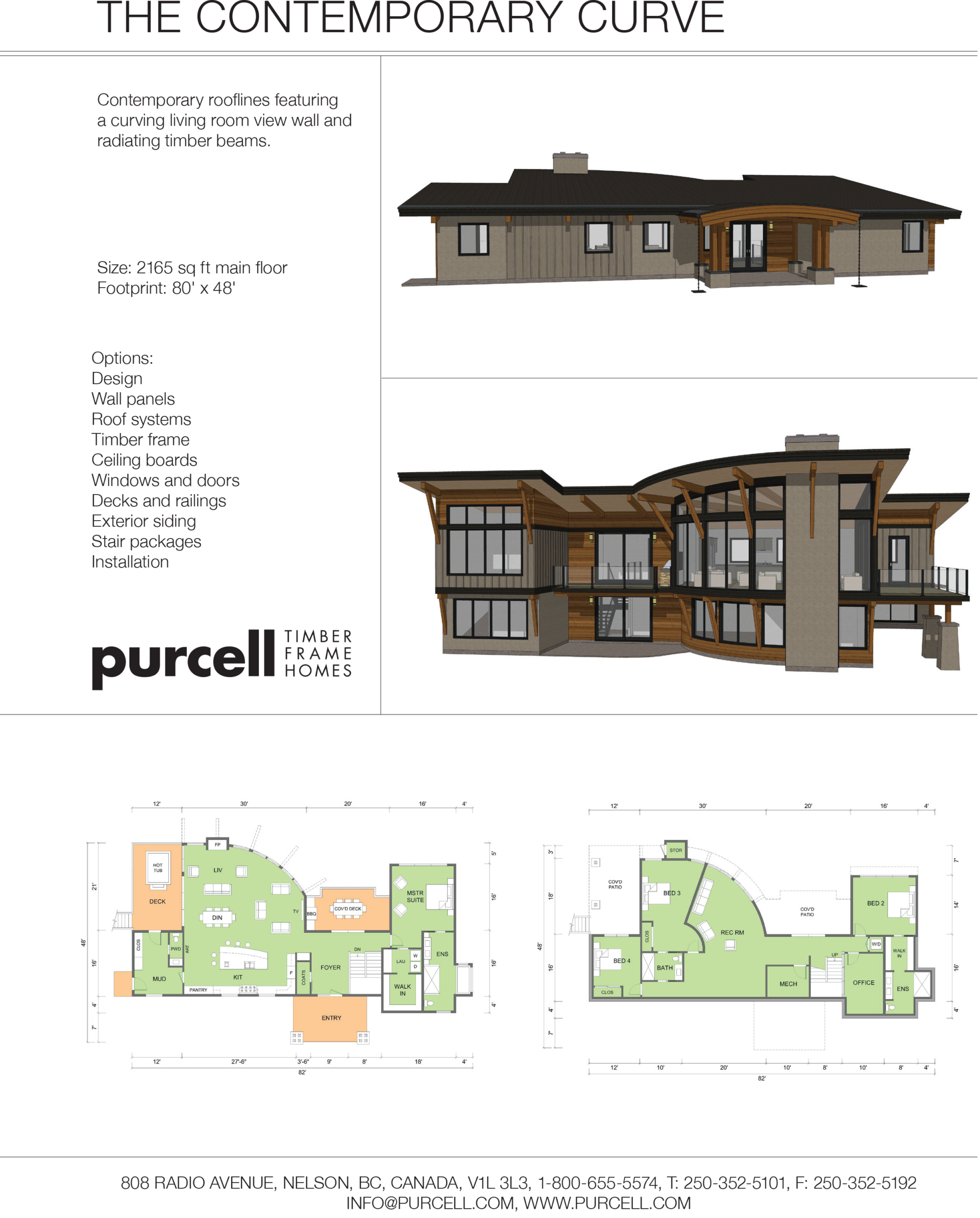 The Contemporary Curve Prefab Home Design Plans - By Purcell Homes