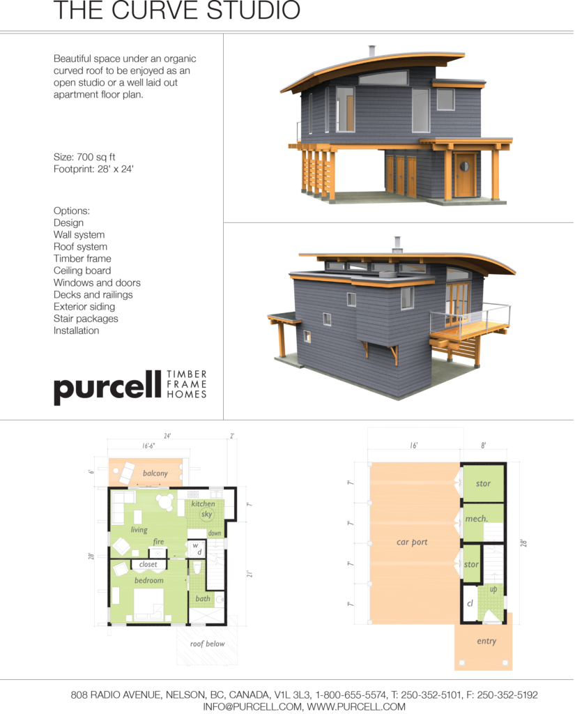 The Curve Studio Prefab Home Design Plans - By Purcell Homes