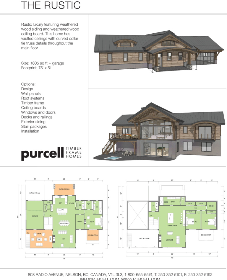 The Rustic Prefab Home Design Plans - By Purcell Homes
