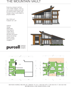 The Mountain Vault Prefab Home Design Plans - By Purcell Homes